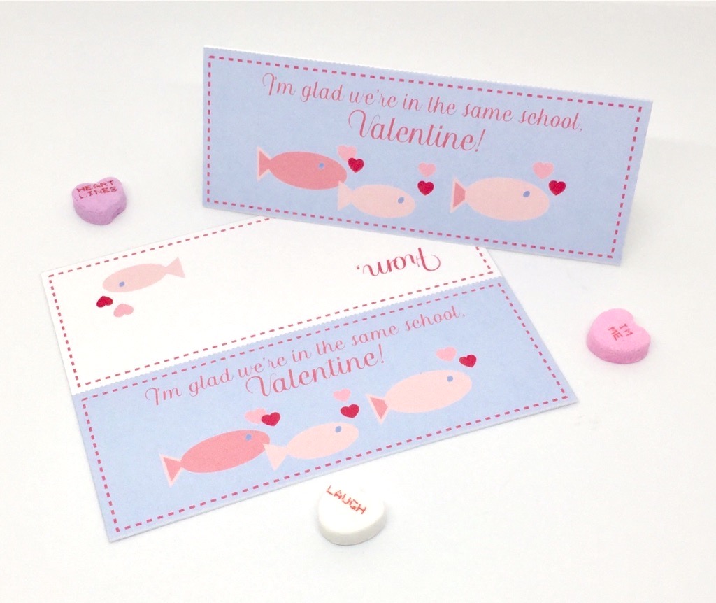 Kids Printable Valentine Bag Topper for Goldfish Crackers