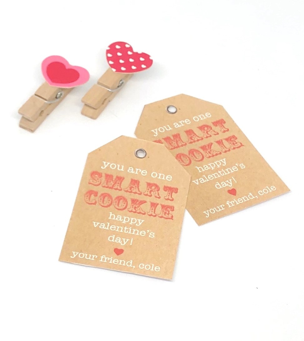 Printable Valentine Tags for Cookies You're One Smart Cookie