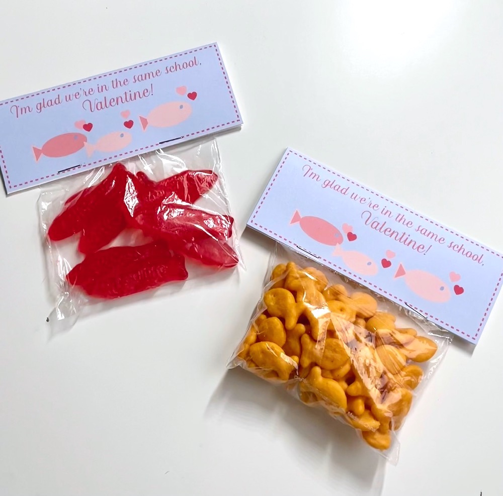 Kids Printable Valentine Bag Topper for Goldfish Crackers